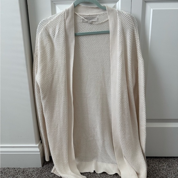 LOFT | Sweaters | Loft Womens Ivory Openfront Cardigan | Poshmark
